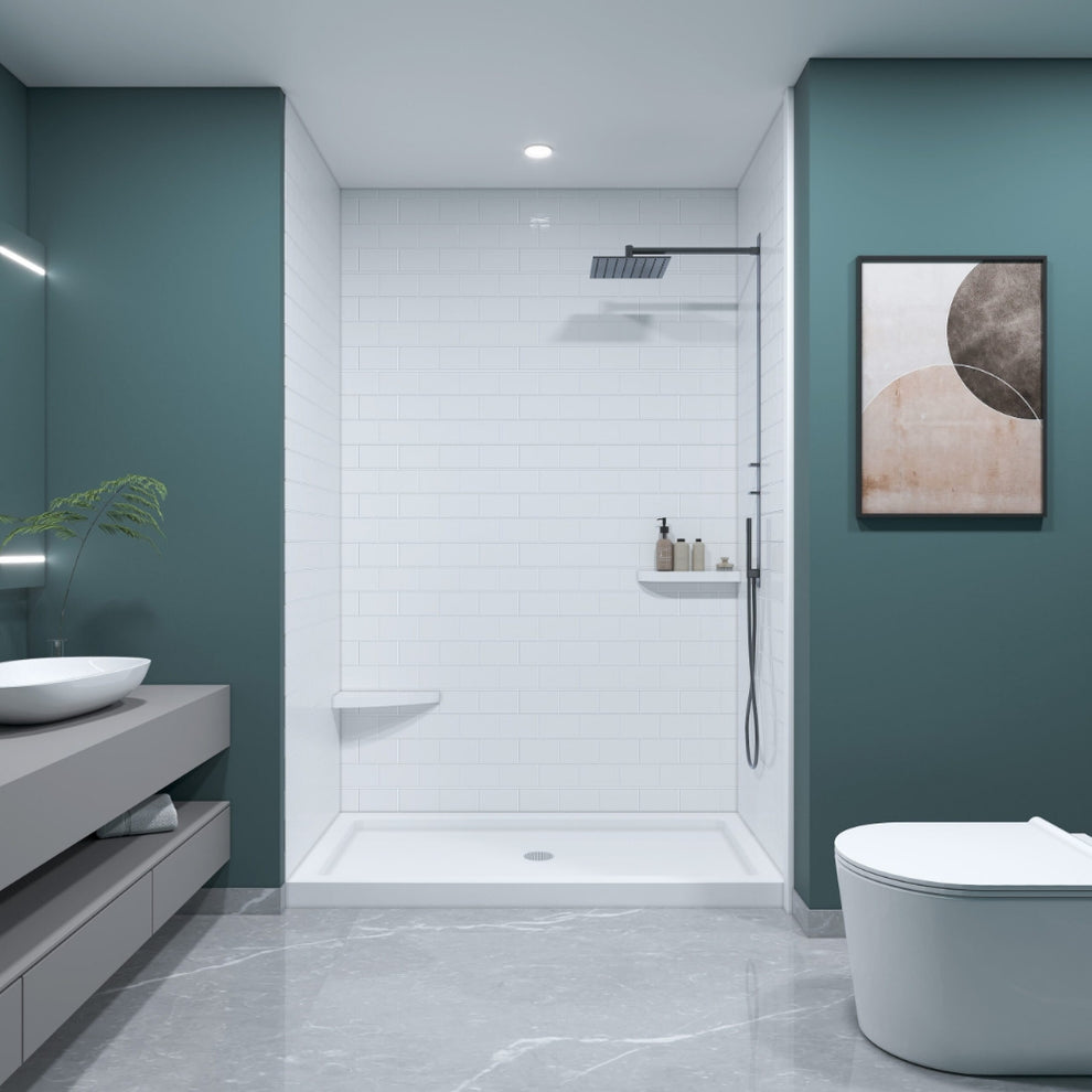 subway panels, 3x6 shower panels, textured glossy finish, bathroom ...