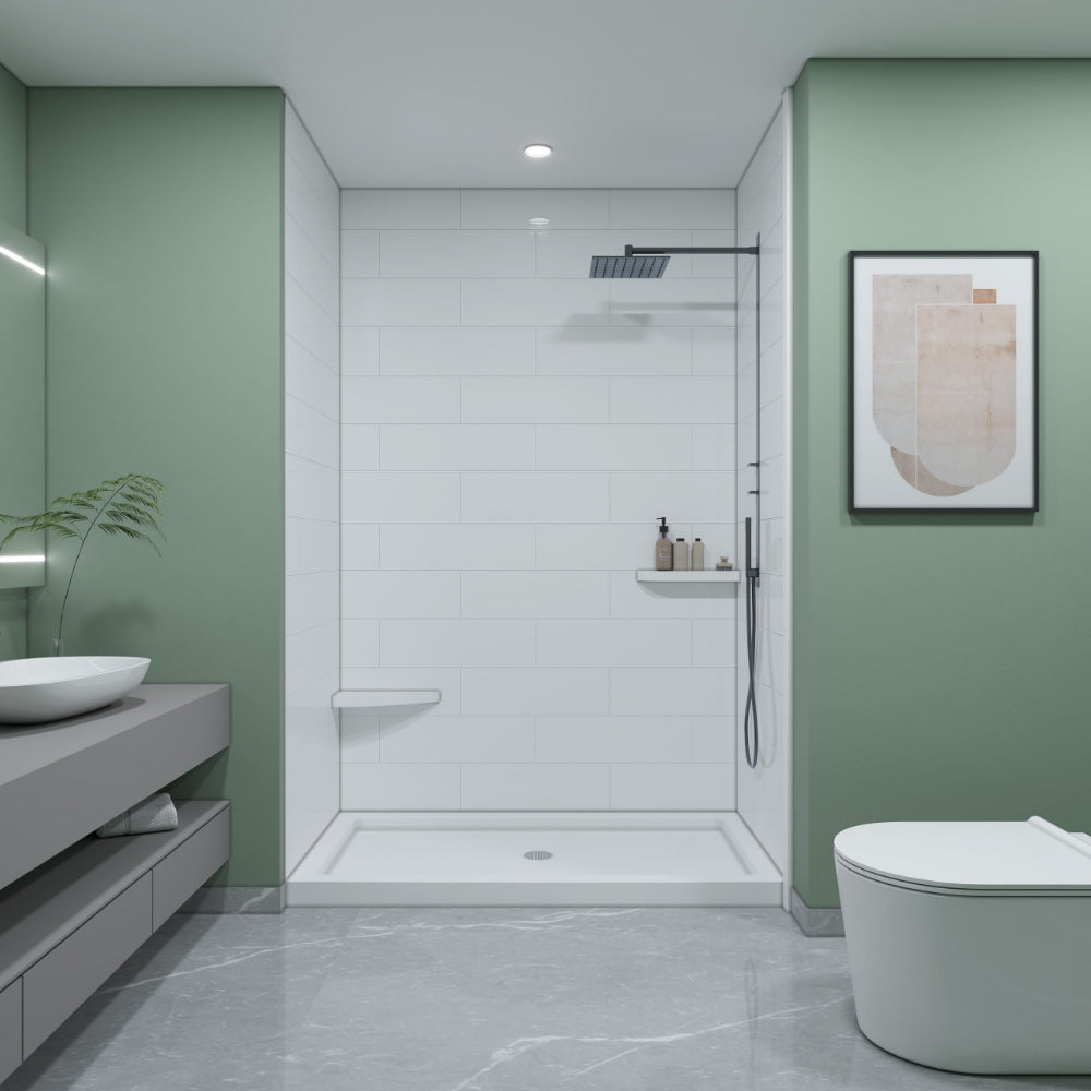 subway panels, 6x24 shower panels, glossy finish, bathroom decor ...